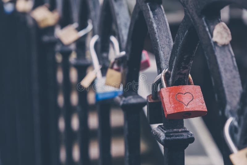 Love Locks on a Railing in Camden, London, UK Stock Image - Image of ...
