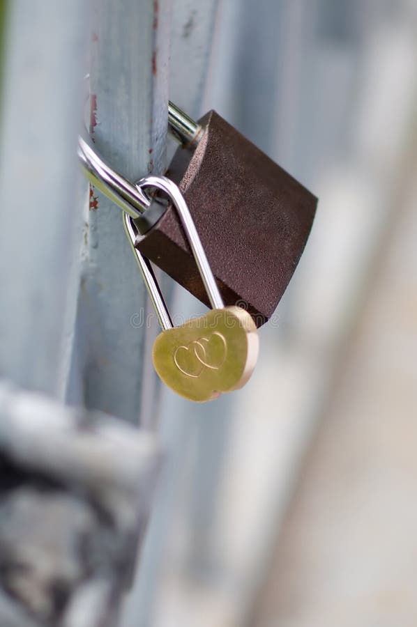 Love Locks in Shape Heart, Wedding. Concept Stock Image - Image of ...