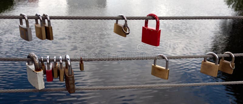 Love locks on wire editorial photography. Image of romantic - 95643842