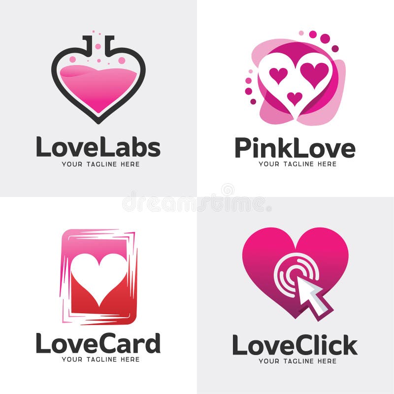 Love Logo Set Design Template Collection Stock Vector - Illustration of ...