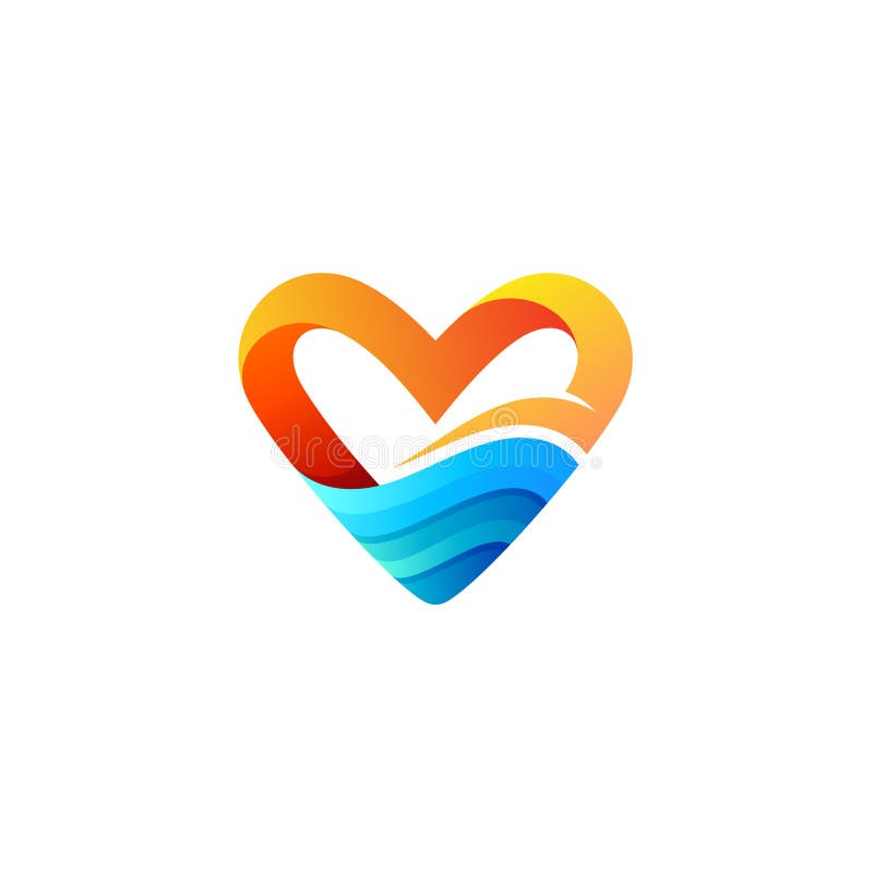 Love Logo and Water Wave Design Combination, 3d Style Stock Vector ...