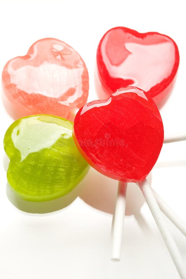 Pink Heart Shape Lollipop stock image. Image of valentines - 8159077