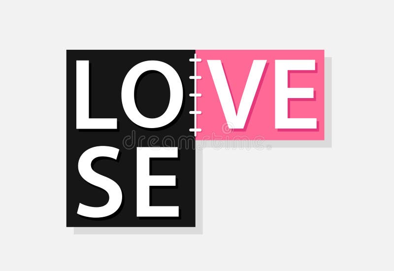 Love and lose banner stock vector. Illustration of text - 129703070