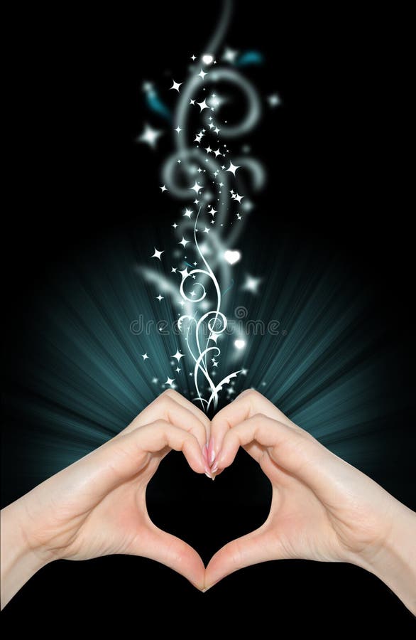 Love Magic, Hands of Heart Shape Stock Illustration - Illustration of ...