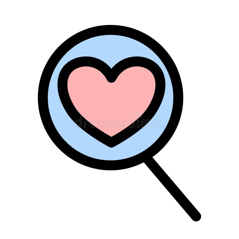Love Magnification Glass - Clean and Modern Valentines Day Icon Stock ...