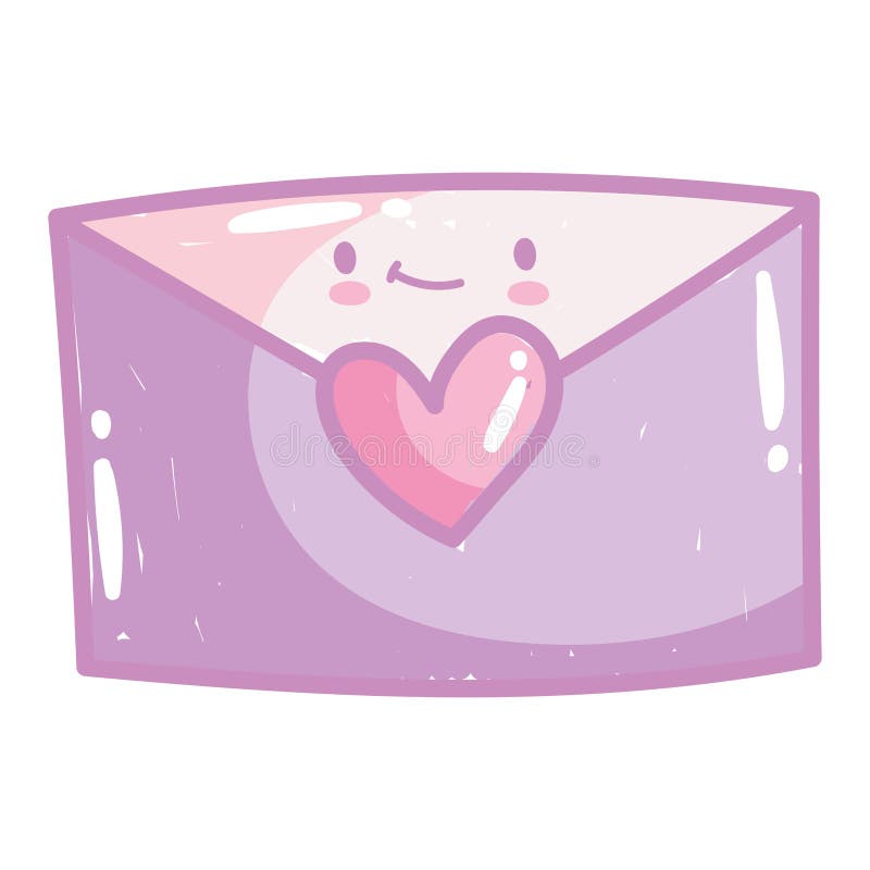 Love Mail Envelope Letter Romantic in Cartoon Style Design Stock Vector ...