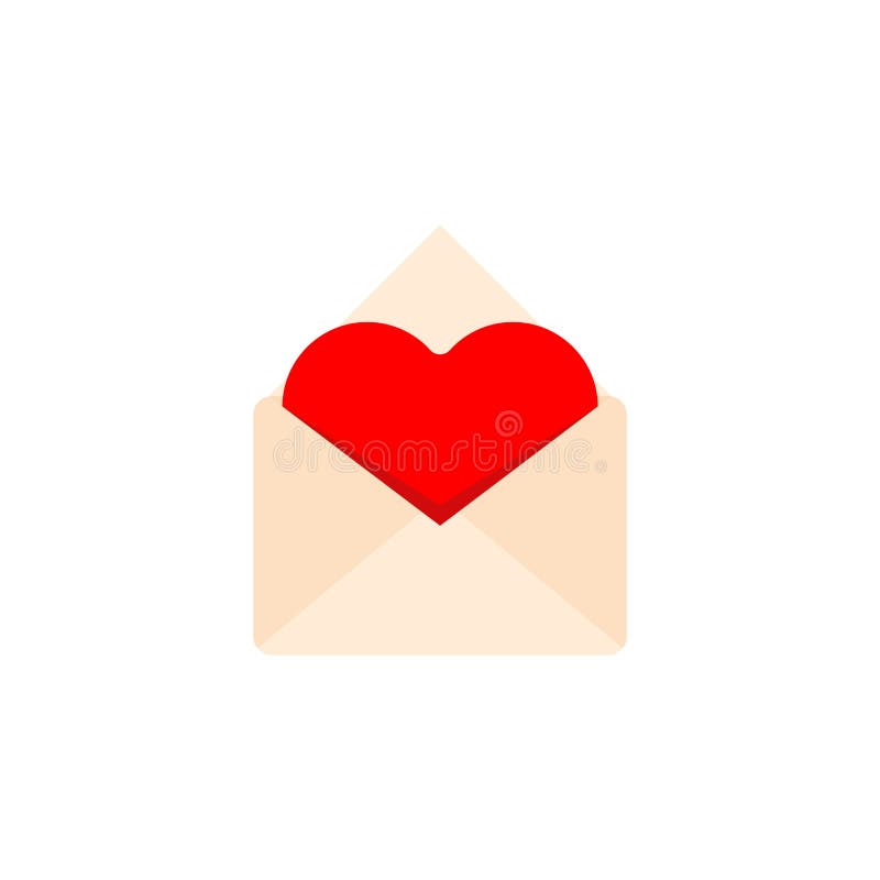 Love Mail. Heart in an Envelope. Message Valentine`s Day Stock Vector ...