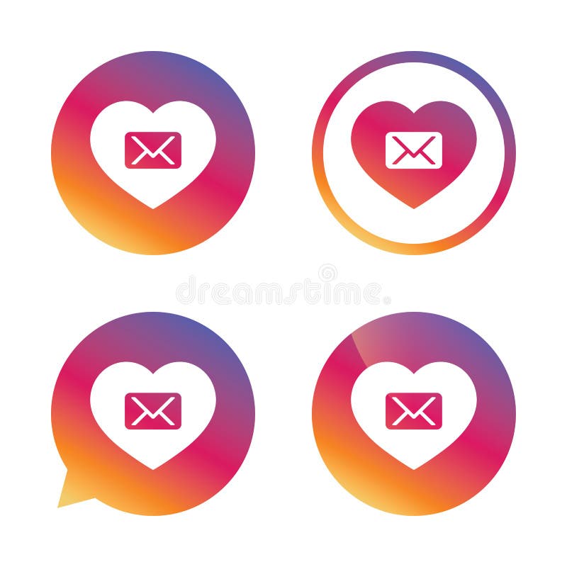 Love Mail Icon. Envelope Symbol. Message Sign Stock Vector ...