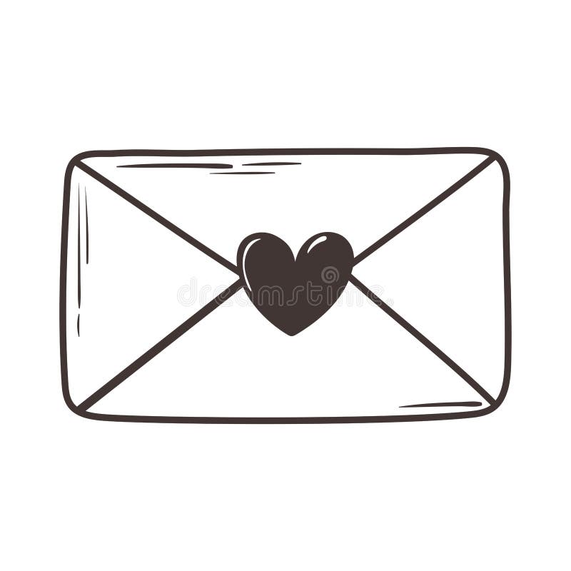 Love Mail Message Romantic Heart Doodle Icon Design Stock Vector ...