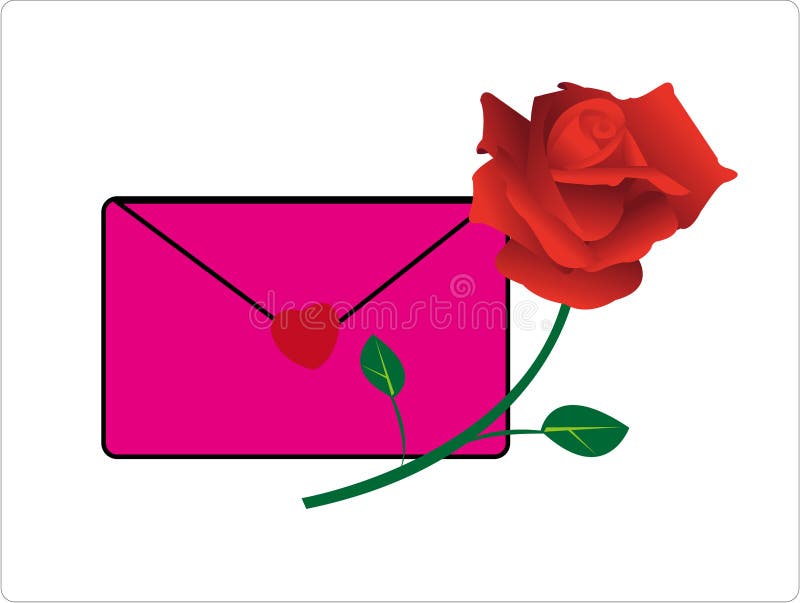 3d Old Rose Mail Envelope Icon Set Symbol. Render Email Notification ...