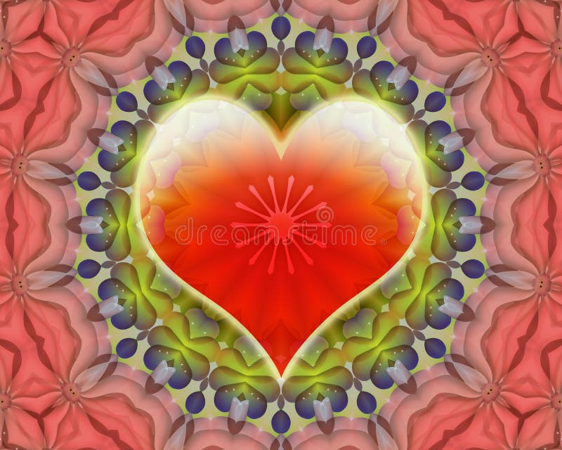 Love Mandala 01 - Flowering of the Heart Stock Illustration ...