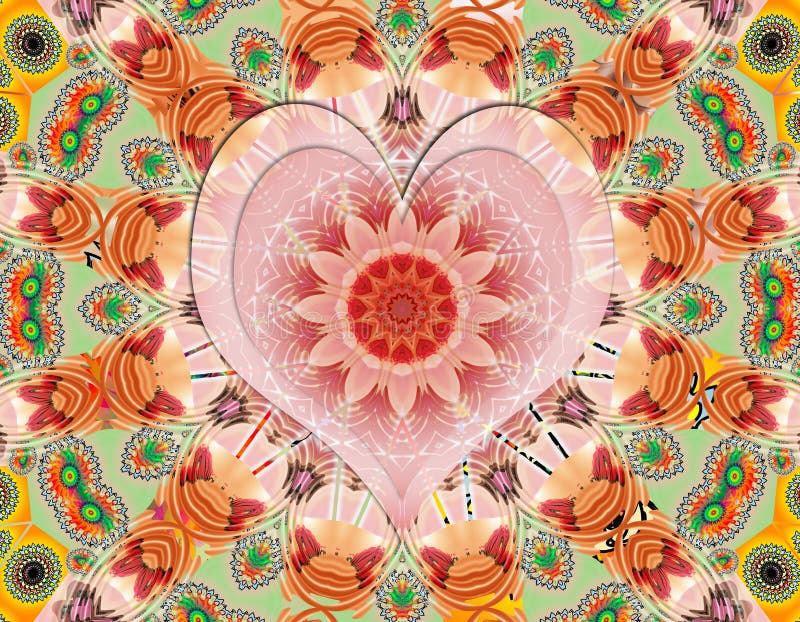 Love mandala stock illustration. Illustration of heart - 64912946