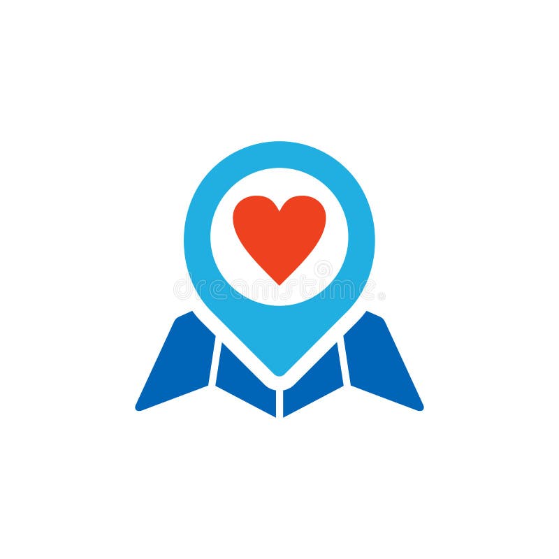 Love Map Logo Icon Design stock vector. Illustration of icon - 128204055
