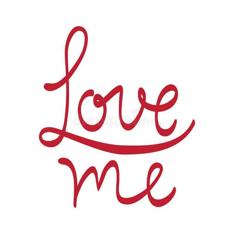 Love Me Handwriting Calligraphy Logo Stock Vector - Illustration of ...