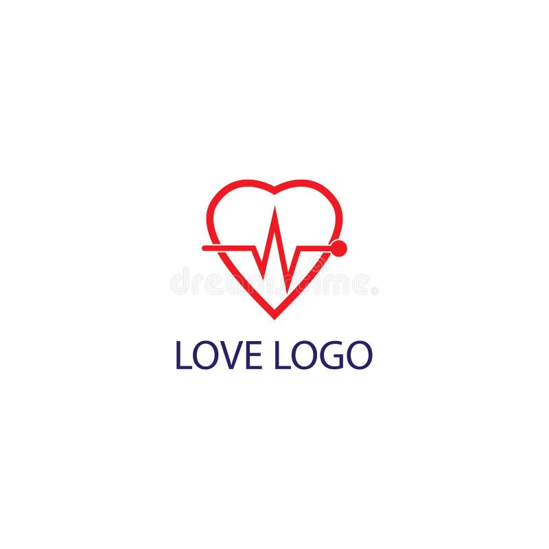 Love with Medical Pulse Logo Concept. Health Love Creative Logo Stock ...