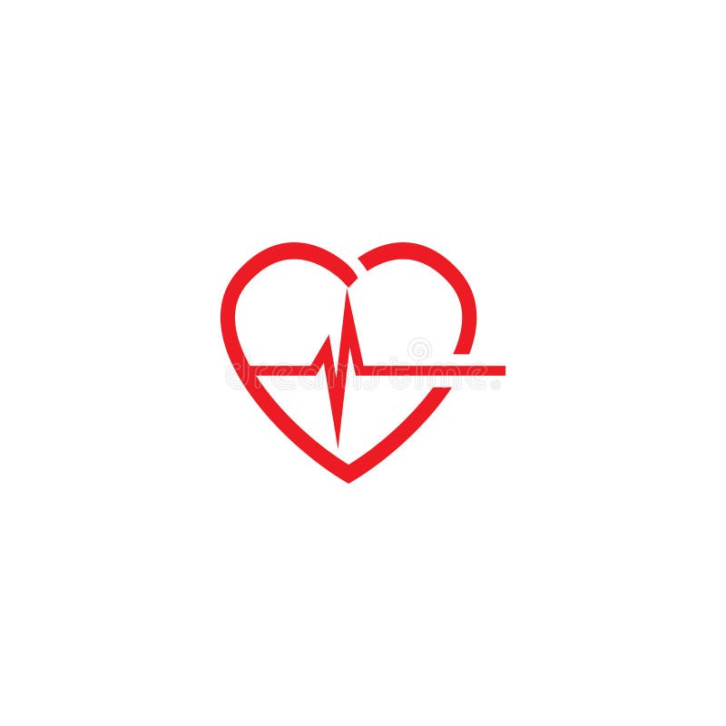 Love with Medical Pulse Logo Concept. Health Love Creative Logo Stock ...