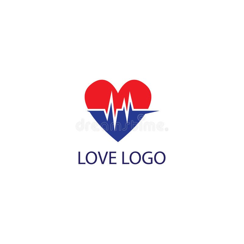 Love with Medical Pulse Logo Concept. Health Love Creative Logo Stock ...