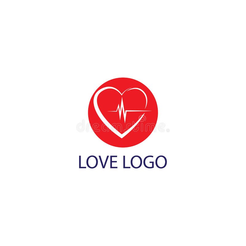Love with Medical Pulse Logo Concept. Health Love Creative Logo Stock ...