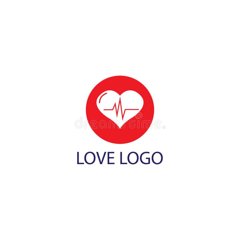 Love with Medical Pulse Logo Concept. Health Love Creative Logo Stock ...