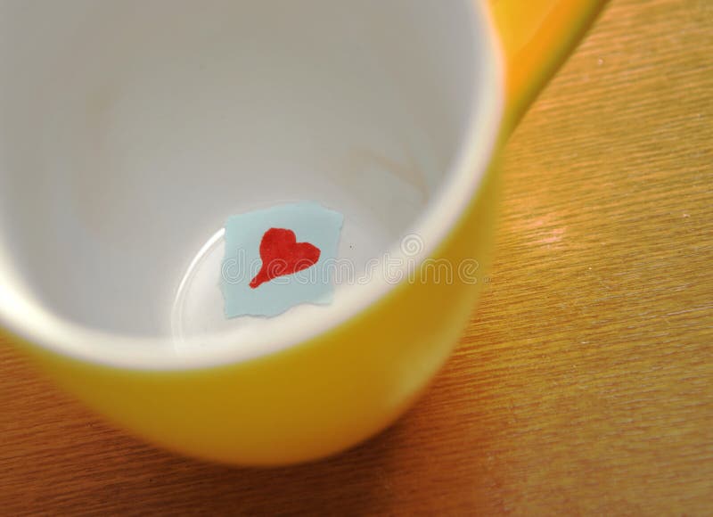 Love message in cup stock photo. Image of concept, heart - 16629402