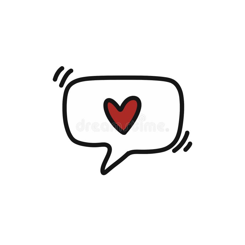 Love Message Doodle Icon, Vector Color Illustration Stock Illustration ...