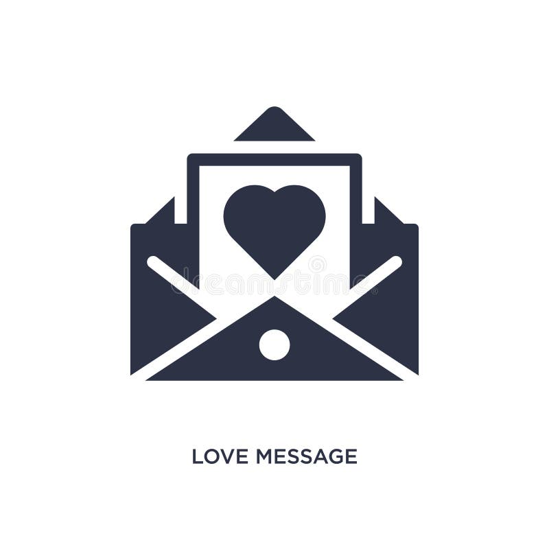 Love Message Icon on White Background. Simple Element Illustration from ...
