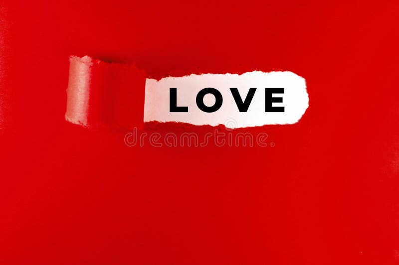 Love Message on Red Paper, Torn. Valentine S Day Concept Stock Photo ...