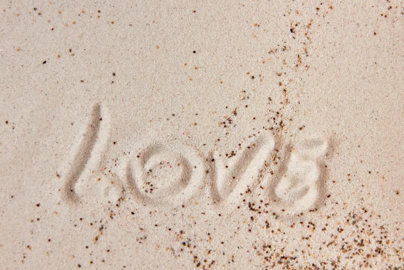 Love message in the sand stock image. Image of relax - 128133953