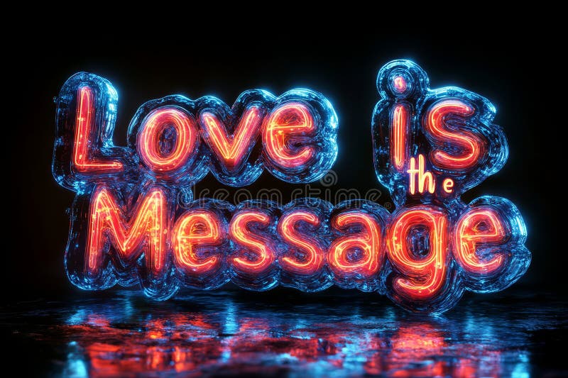 Love is the Message Sign Coloured Text Stock Illustration ...