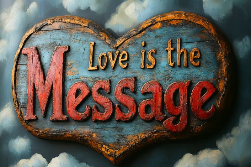 Love is the Message Sign Coloured Text Stock Illustration ...