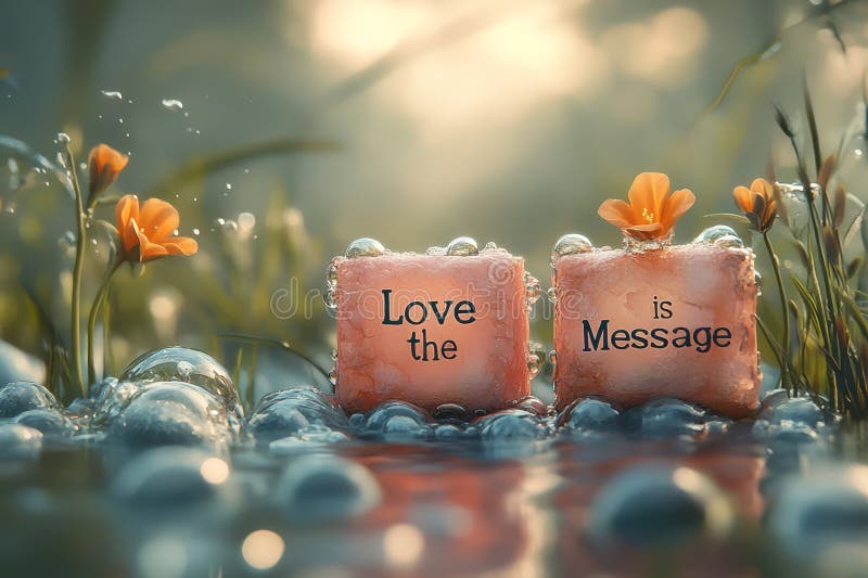 Love is the Message Sign Coloured Text Stock Illustration ...