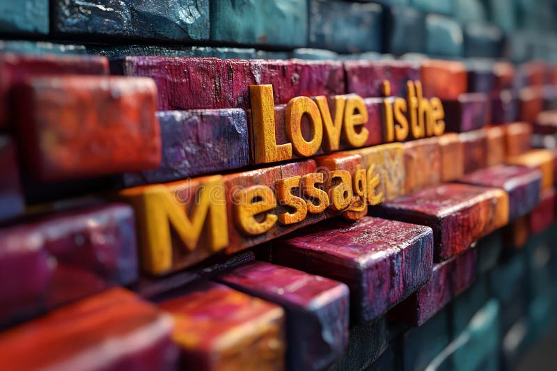 Love is the Message Sign Coloured Text Stock Illustration ...