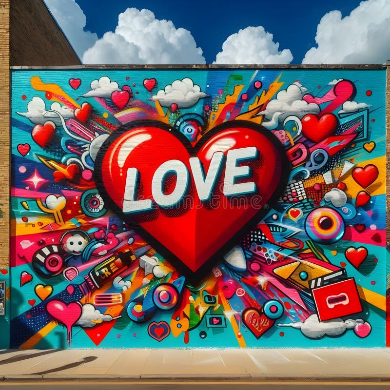 Love Graffiti stock illustration. Illustration of play - 335329944