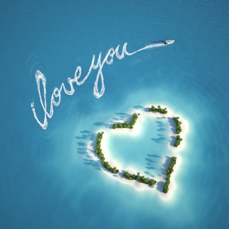 Love message on the water stock illustration. Illustration of holiday ...