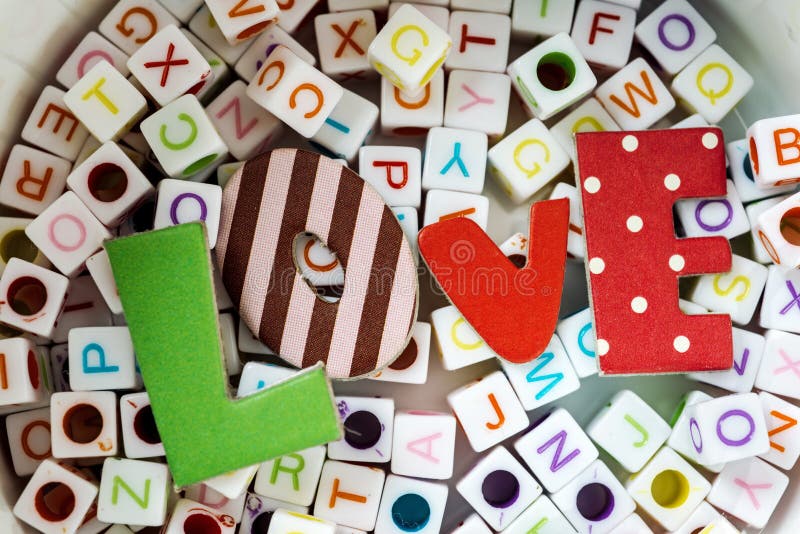 Love Message Written Over Letter Blocks Stock Photo - Image of learning ...