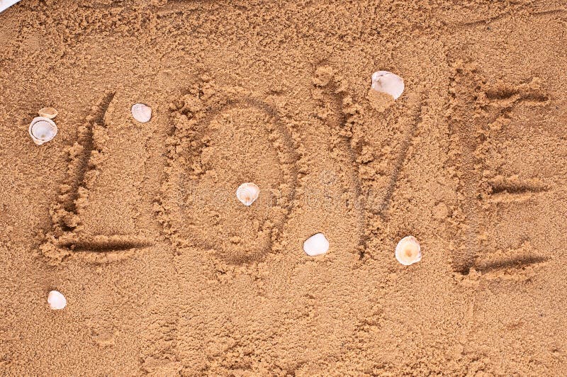 Love Message Written in Sand Stock Photo - Image of romance, love: 32353948