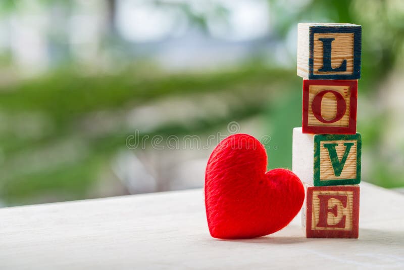 Love Message Written in Wooden Blocks. Stock Image - Image of text ...