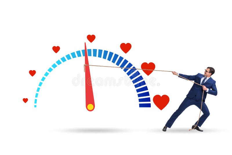 Love Meter Concept for Valentines Day Stock Illustration - Illustration ...