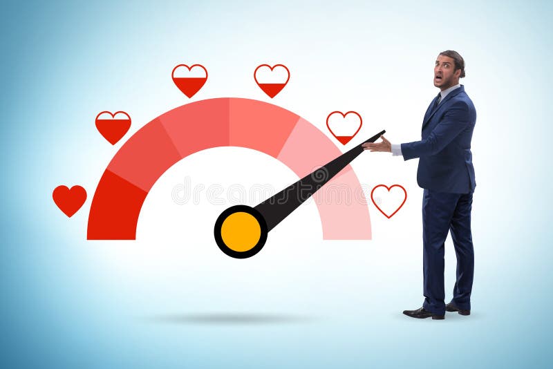 Love Meter Concept for Valentines Day Stock Illustration - Illustration ...