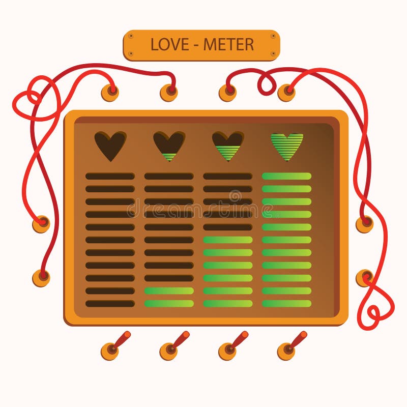 Love Meter Machine. Card for Valentine`s Day. Stock Illustration ...