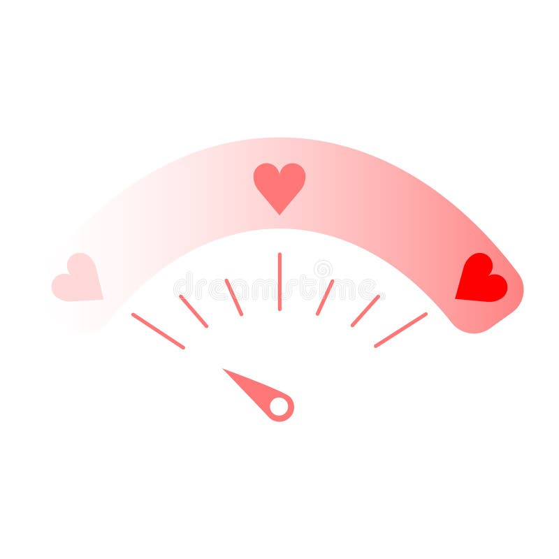 Love Meter in Speedometer Design, Vector Illustration with Low Score ...