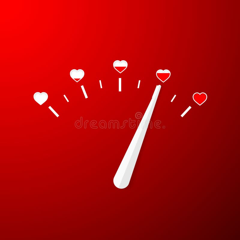 Love Meter. Valentines Day Card Element in Simple Flat Style Stock ...
