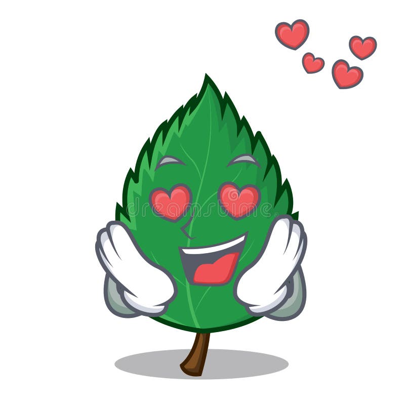 In Love Mint Leaves Mascot Cartoon Stock Vector - Illustration of life ...