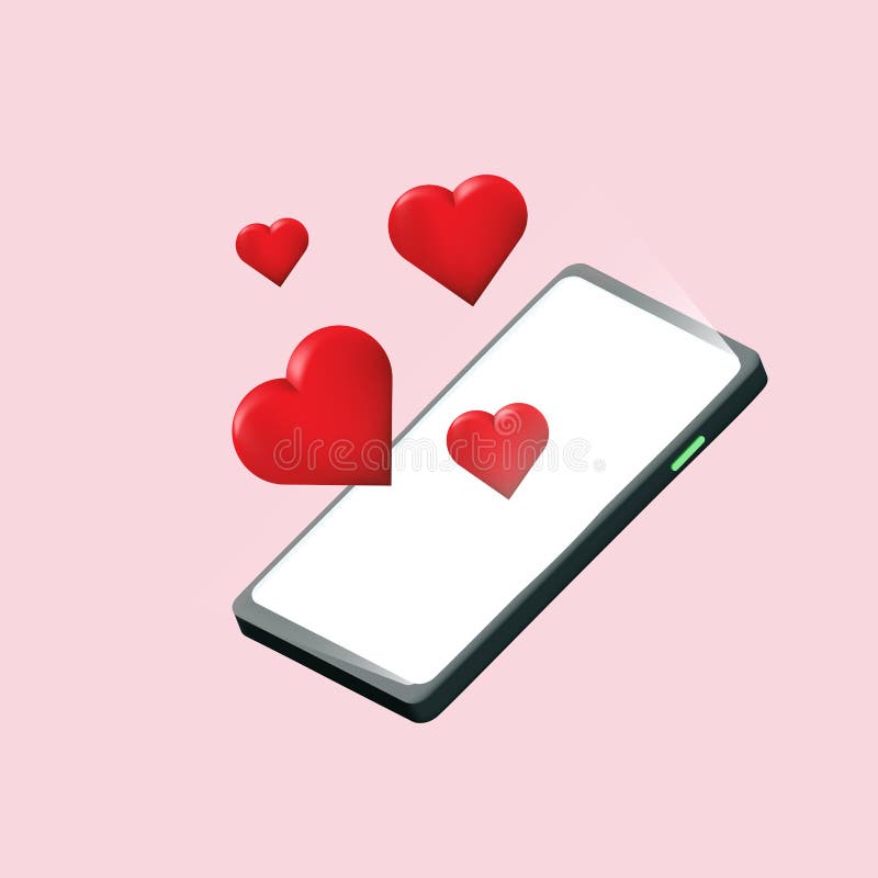 Love Mobile Application 3D Illustration Design Template Stock Vector ...