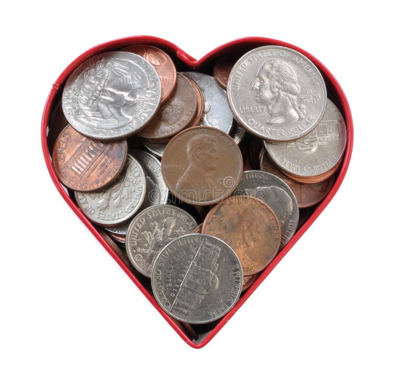 Dimes Heart Nickels Pennies Quarters Stock Photos - Free & Royalty-Free ...