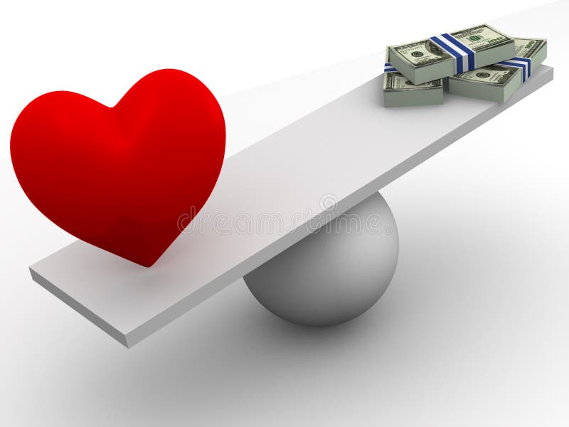 Heart and Money Love Valentine Stock Illustration - Illustration of ...