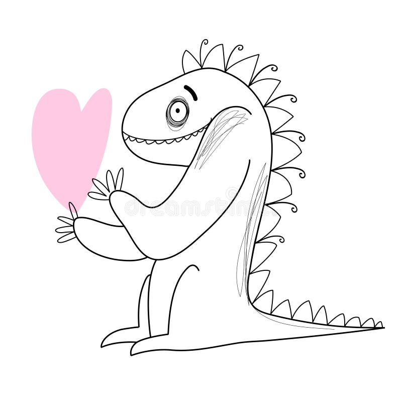 Love Monster Boy Valentines Day Card Stock Illustration - Illustration ...