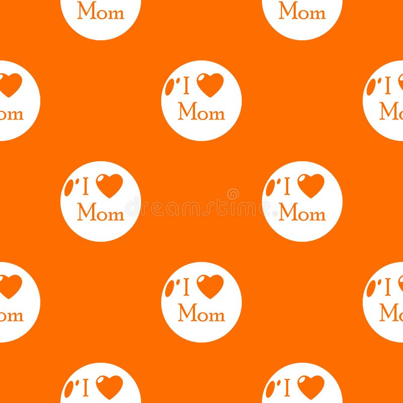 Love Mother Pattern Vector Orange Stock Vector - Illustration of ...