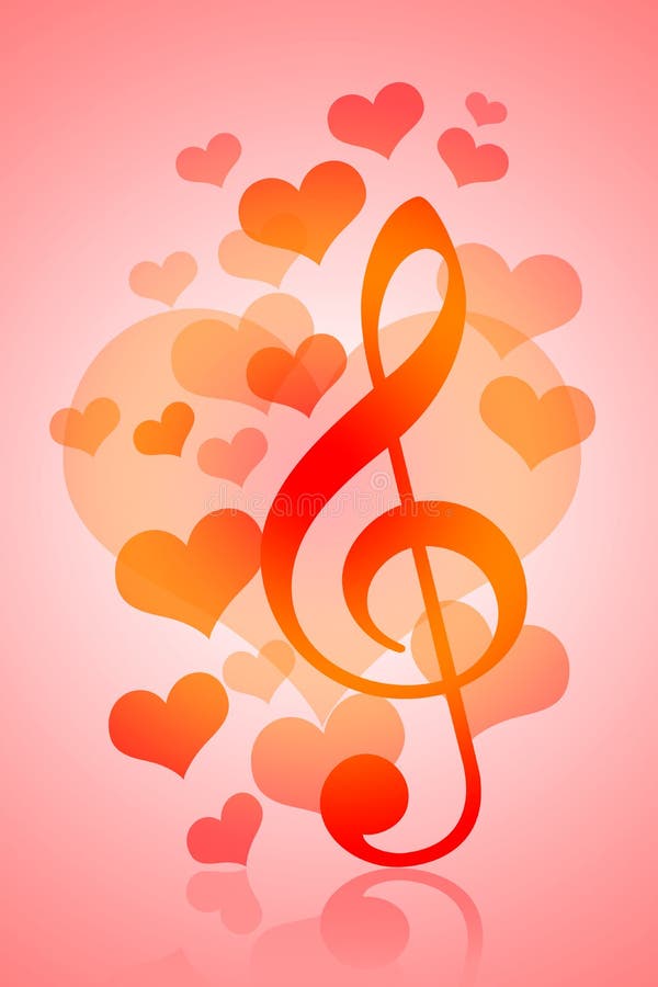 Treble Love and Music Notes Stock Vector - Illustration of graphic ...