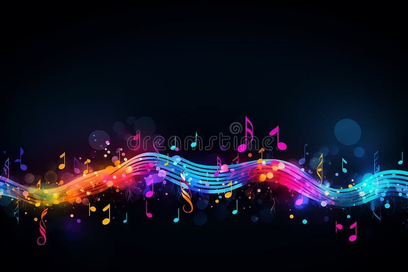 Love Music Concept. Music Notes Background in Vibrant Colour Tones ...